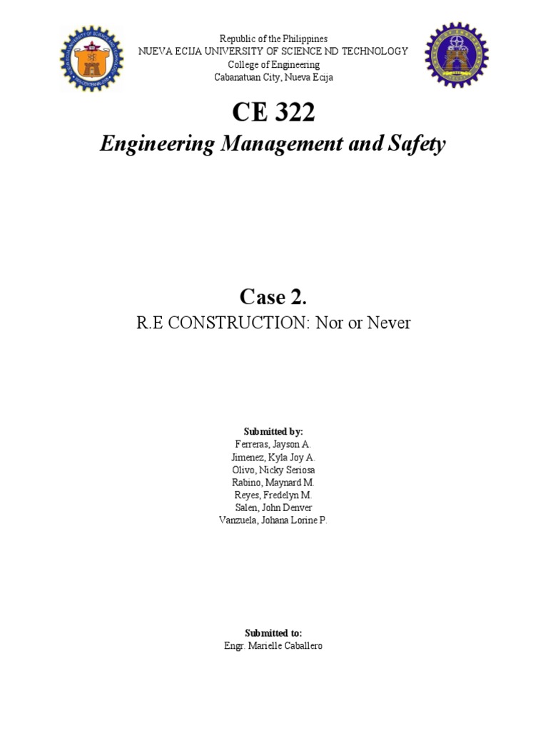 Engineering Management Case Study | PDF