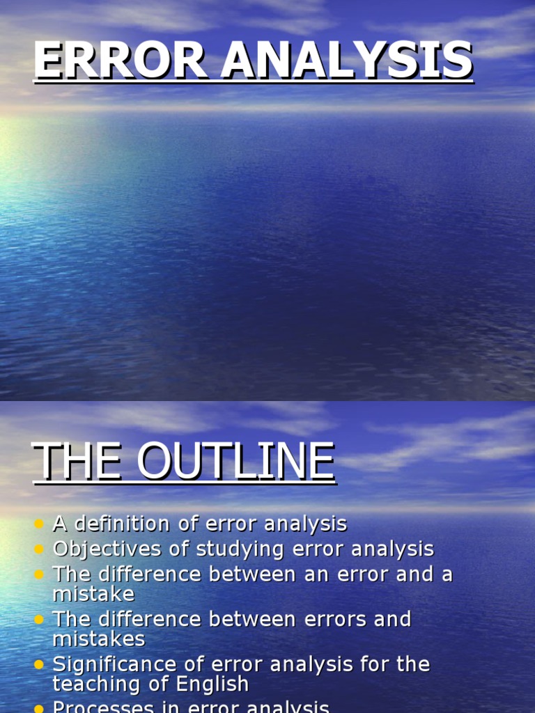 Error Analysis Pdf