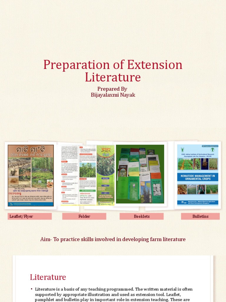 Preparation of Extension Literature - Final | PDF | Information | Paper