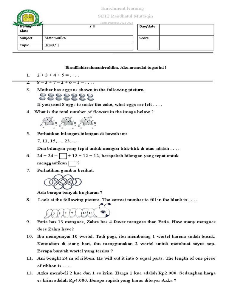 IKMC 1 Kelas 2 | PDF