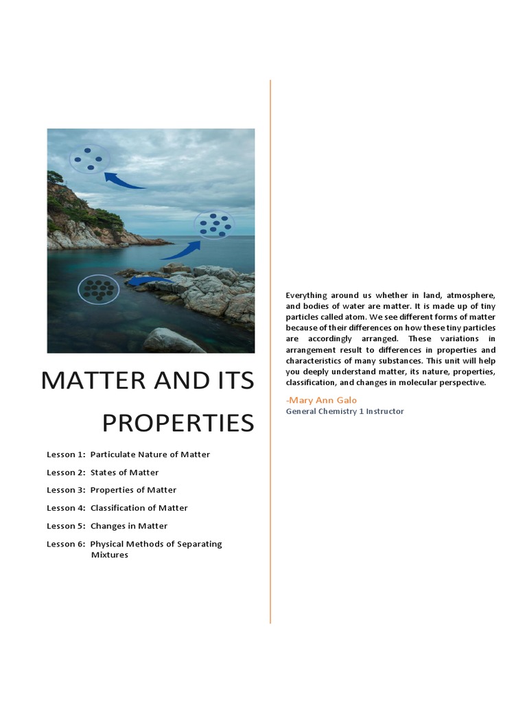 Matter and It - S Properties Learning Material PDF | PDF