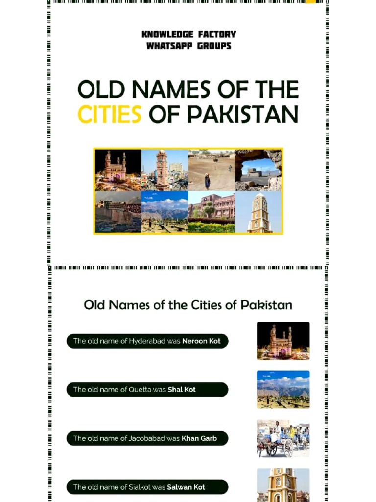 Old Name of Pakistan Cities PDF | PDF