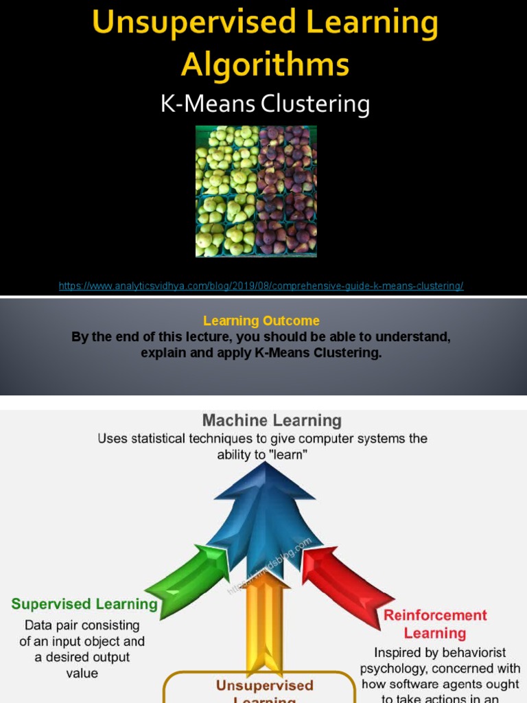 CSC649 Lecture 3 Unsupervised ML - KMeansClustering | PDF