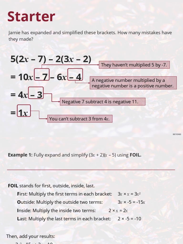 Presentation - Extending Expanding Double Brackets | PDF