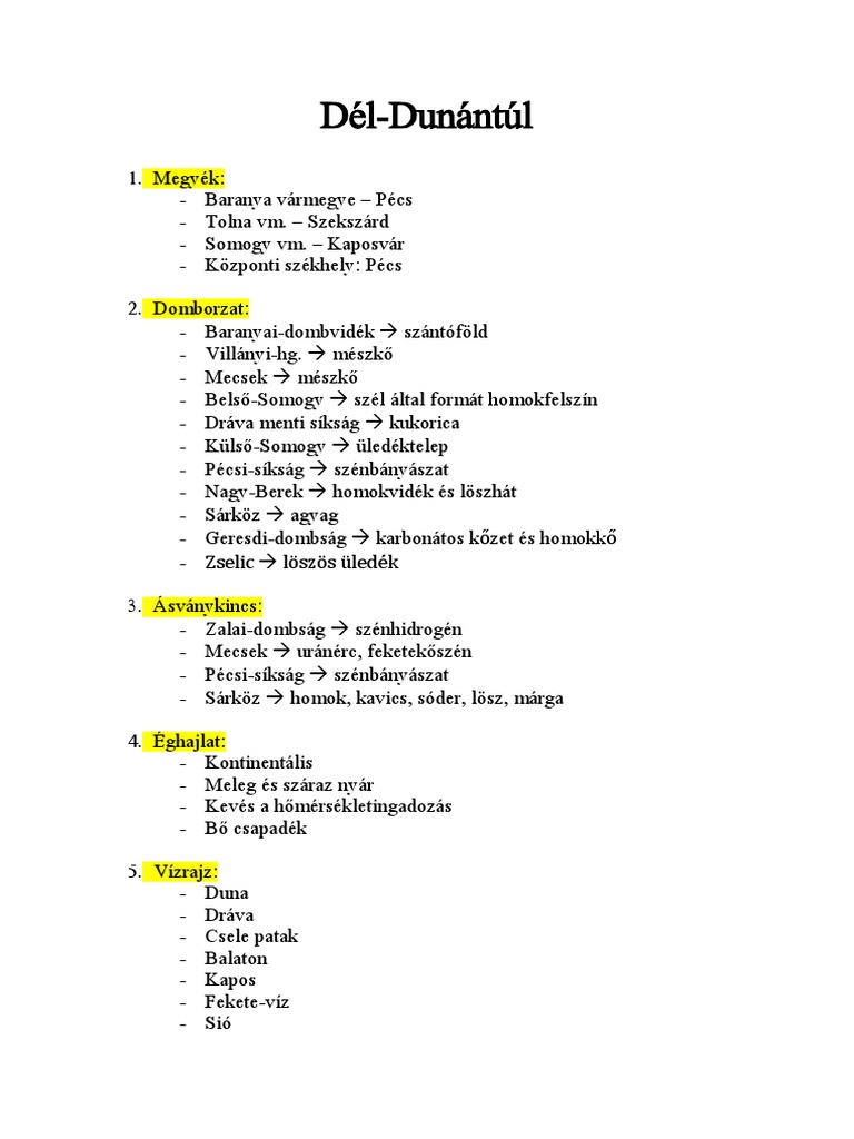 Dél Dunántúl | PDF