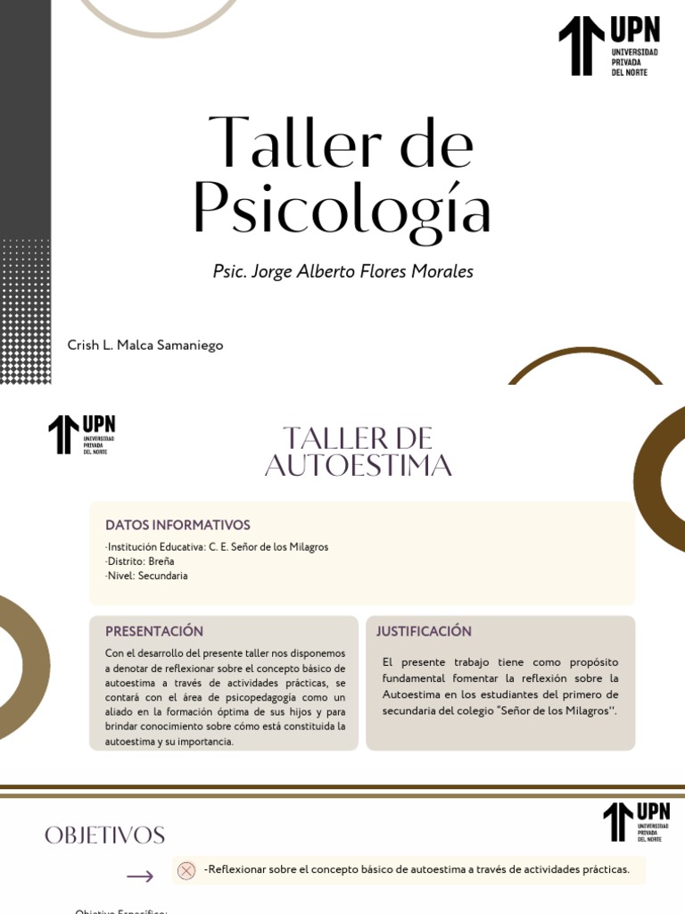Taller de Psicología | PDF | Autoestima | Cognición