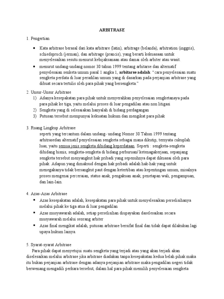 ARBITRASE Oleh Puty Brilian | PDF
