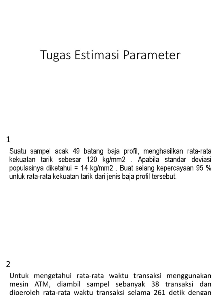 Estimasi Parameter (Soal) PDF | PDF