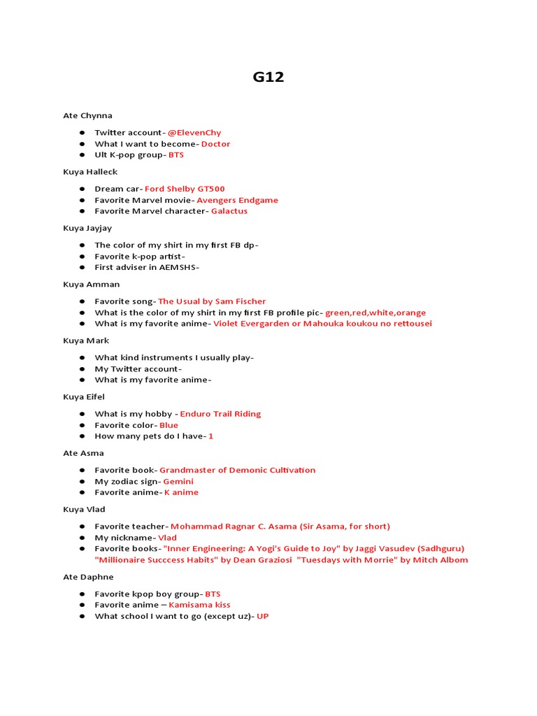 Answer Sheet SG | PDF