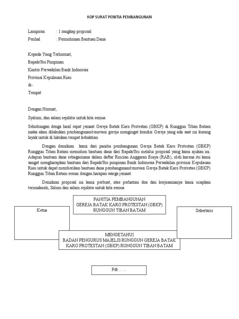 Contoh Surat Pengantar Proposal | PDF