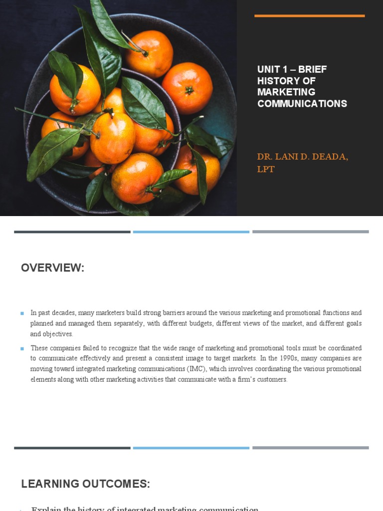 Unit 1 - Brief History of Marketing Communications PDF | PDF ... Unit 1 - Brief History of Marketing Communications PDF | PDF ...