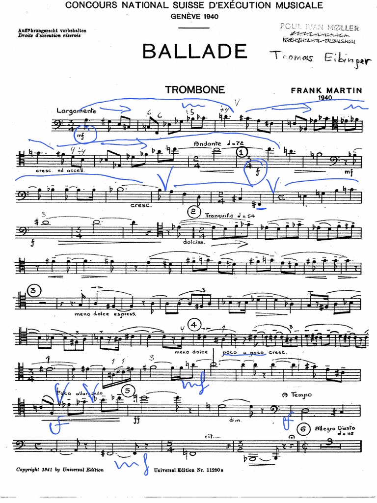 Martin, Frank - Ballade. Trombón PDF | PDF
