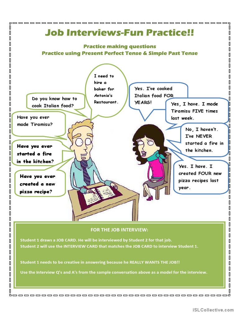 Job Interviews Fun Practice | PDF