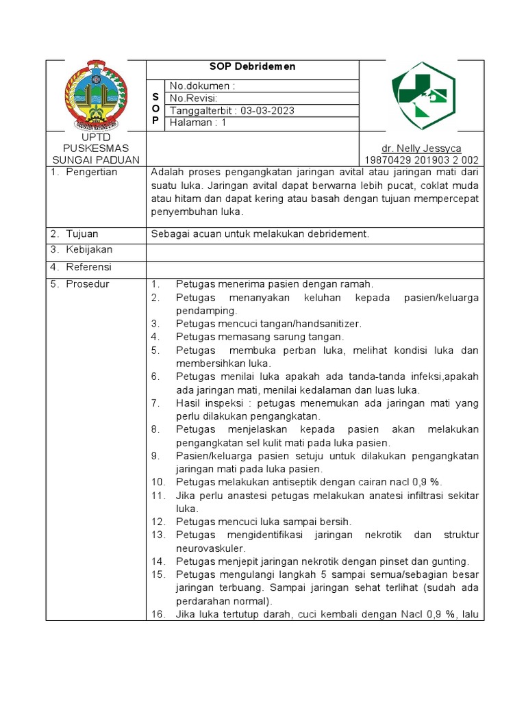 SOP Debridement | PDF