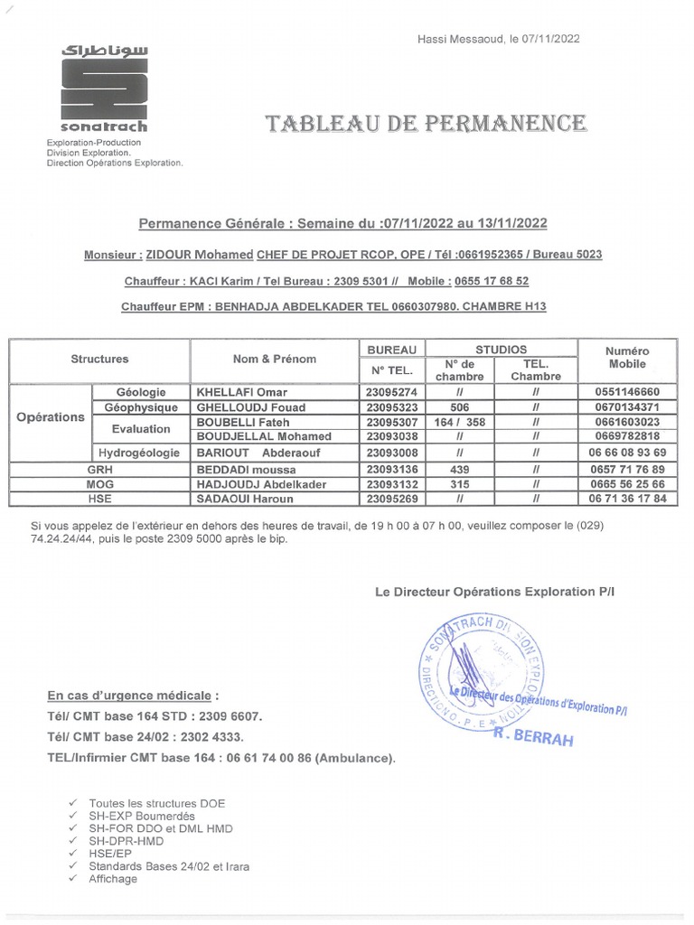 Tableau de Permanence 124 PDF | PDF
