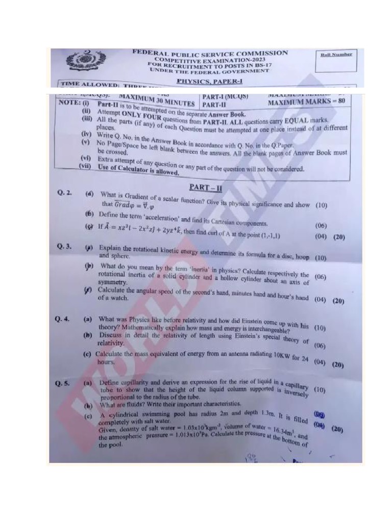 Physics 2023 PDF | PDF