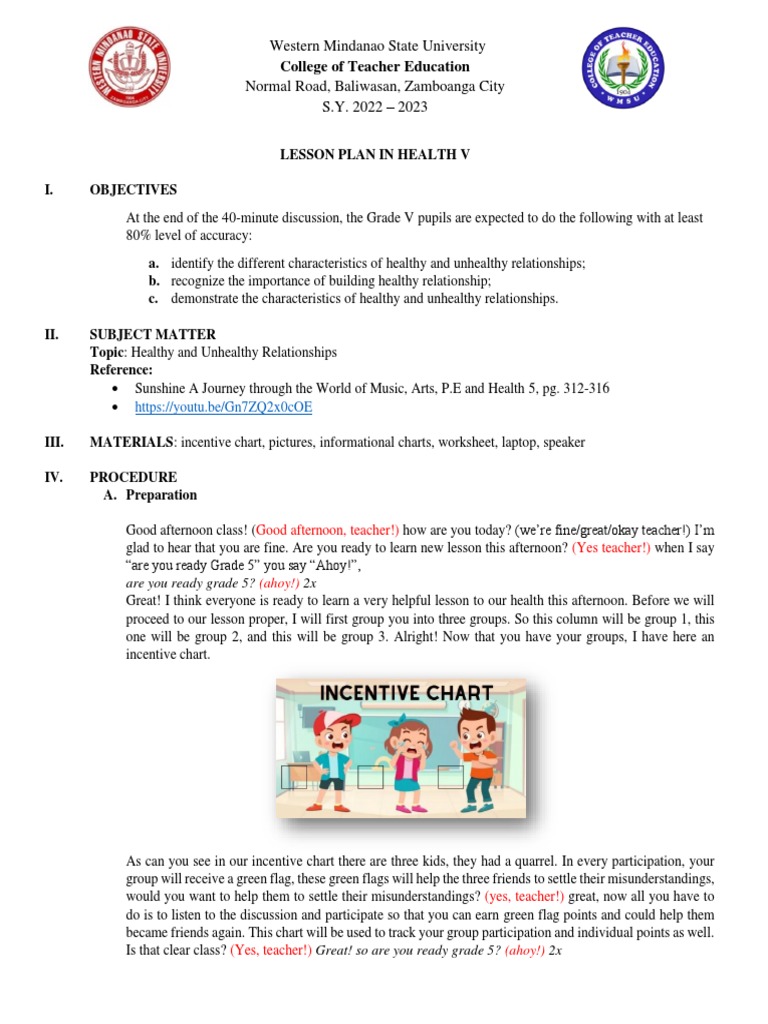 Grade 5 Lesson on Relationships | PDF