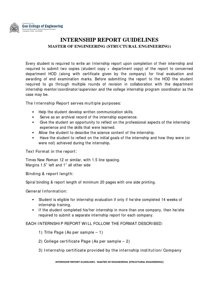 INTERNSHIP REPORT GUIDELINES Mod PDF | PDF | Career & Growth ...