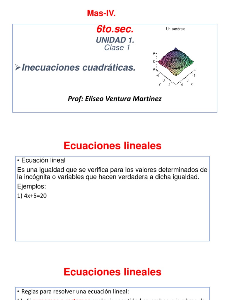 Inecuaciones Cuadraticas PDF | PDF