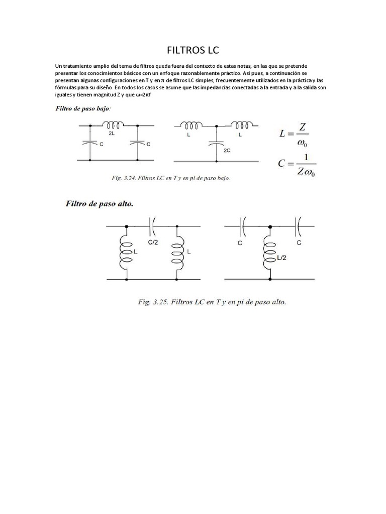 Diseño de Filtros LC en T y π | PDF