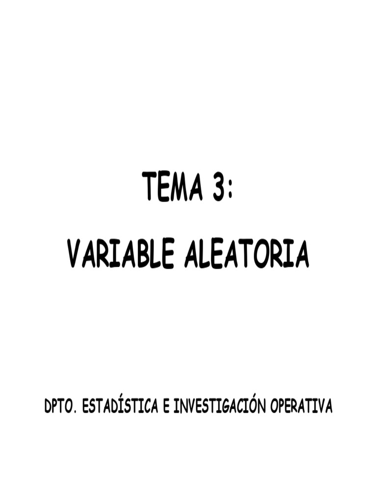 Tema 3. Variable Aleatoria PDF | PDF | Métodos y materiales de enseñanza
