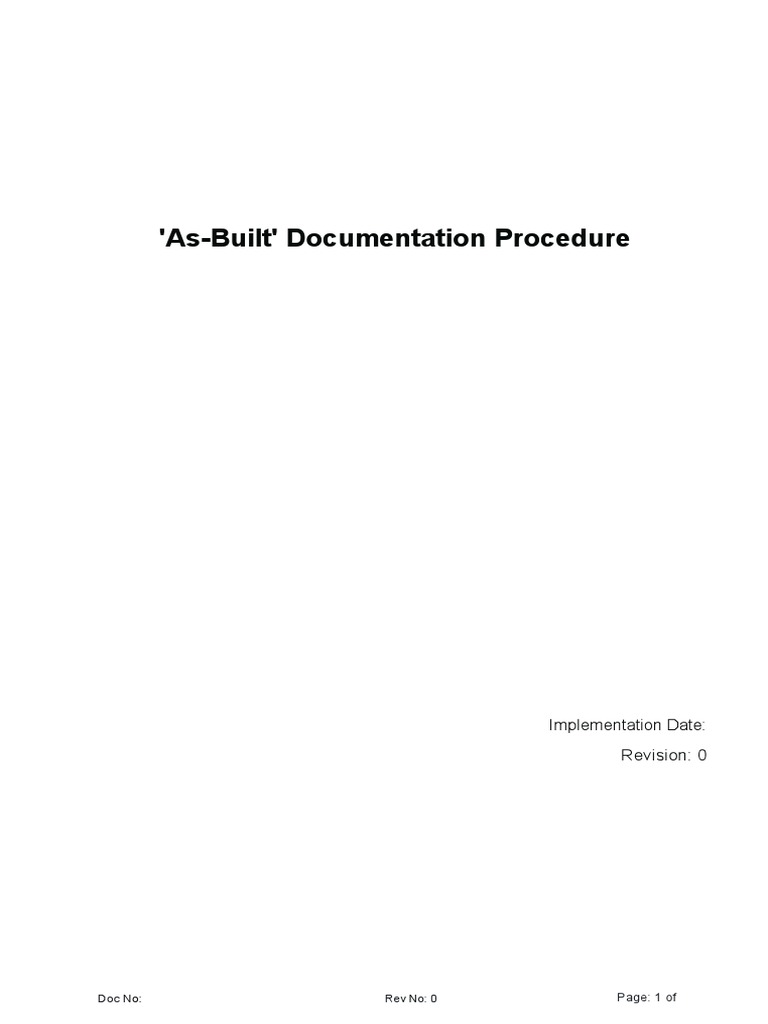 As-Built Documentation Procedure Guide | PDF | Specification (Technical ...