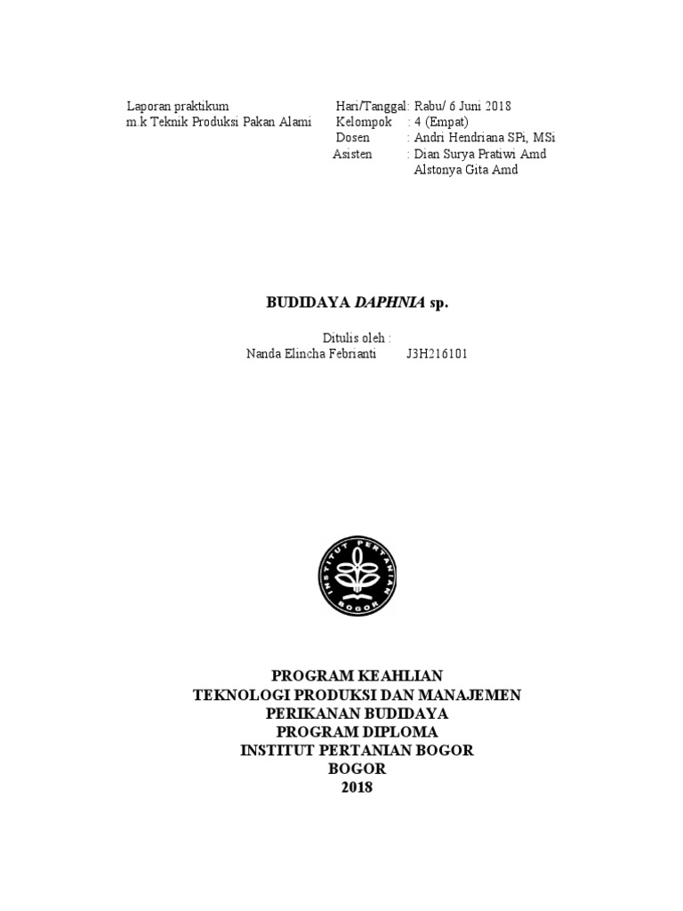 Nanda Elincha Febrianti - J3H216101 - Laporan Pakan Alami | PDF
