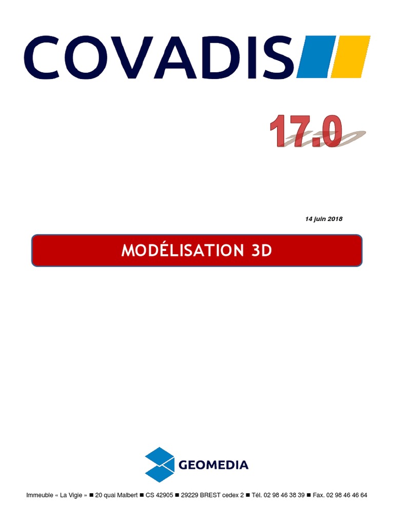 COVADIS v17 - 3 - Modélisation 3D PDF | PDF