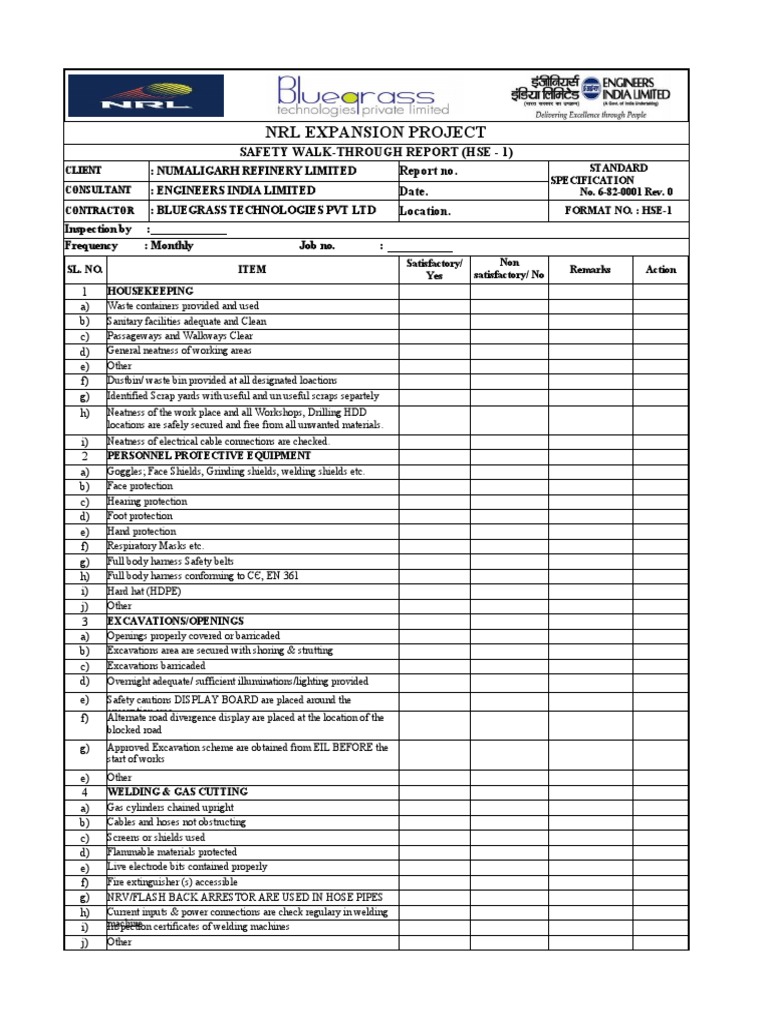 HSE Formats (9508 - Part1) | PDF | Fires | Electrical Wiring