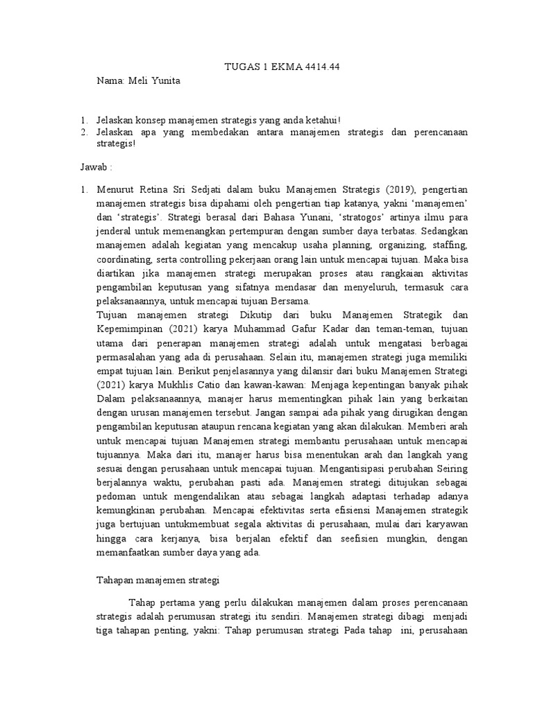 Tugas 1 Ekma 4414 | PDF