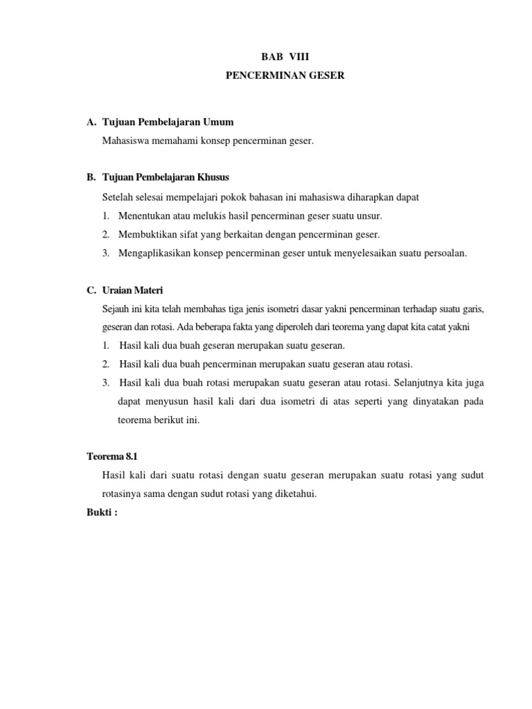 Pencerminan Geser dalam Geometri | PDF | Metode & Bahan Ajar
