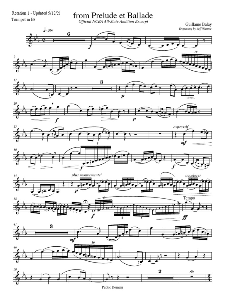 11-12 R1 Trumpet - REV 5.12.21 - Prelude Et Ballade For Trumpet - Balay - Trumpet in BB ...