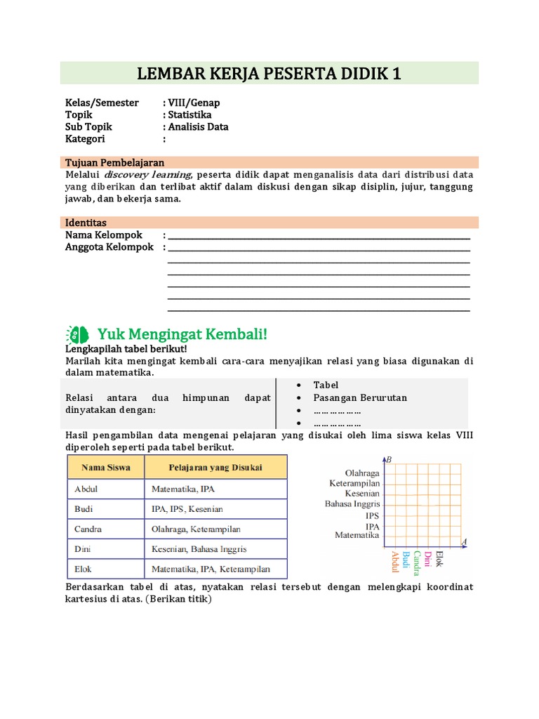 LKPD Statistika 1-Analisis Data PDF | PDF