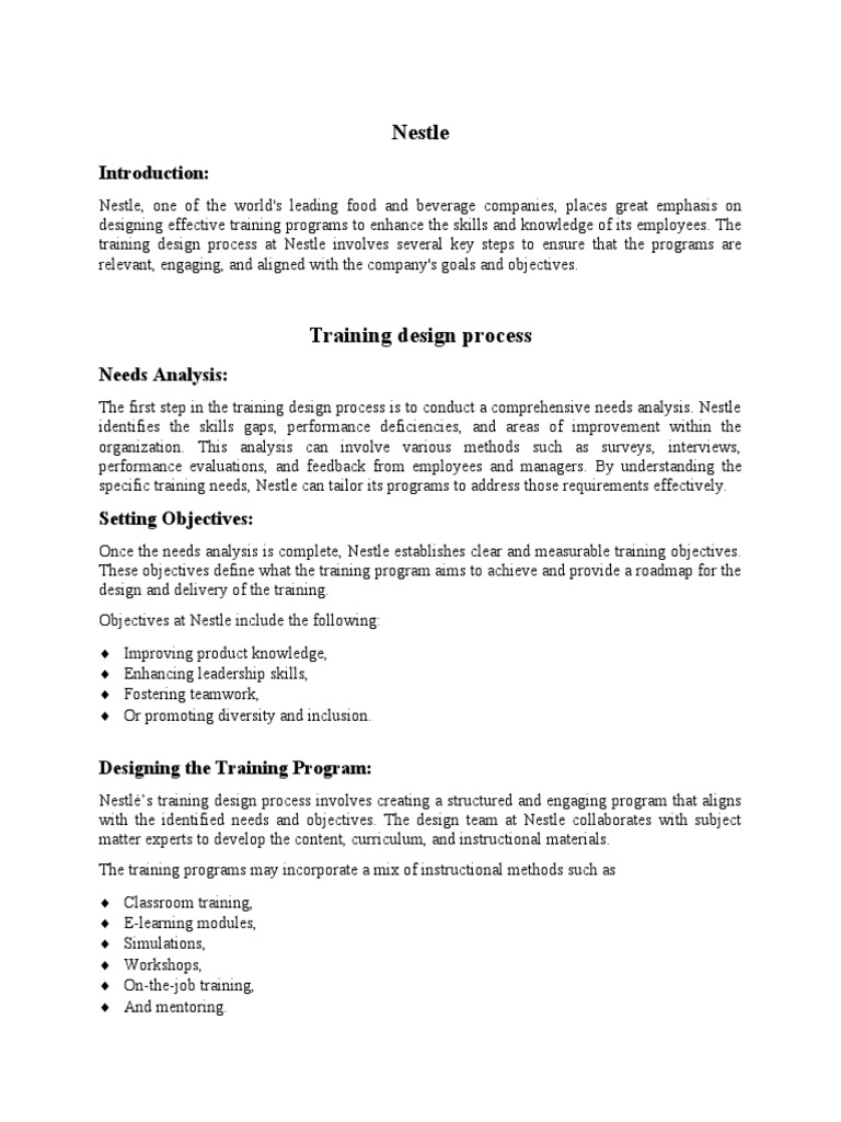 Nestle Training | PDF | Educational Technology | Mentorship