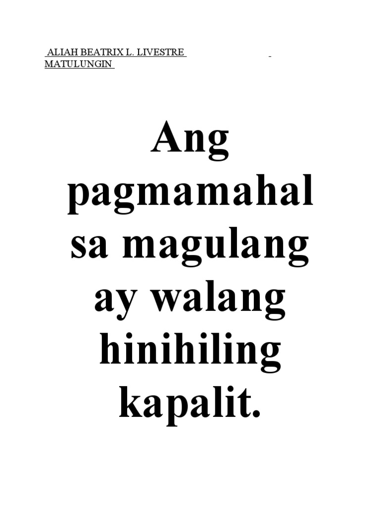 ALIAH Filipino Slogan | PDF