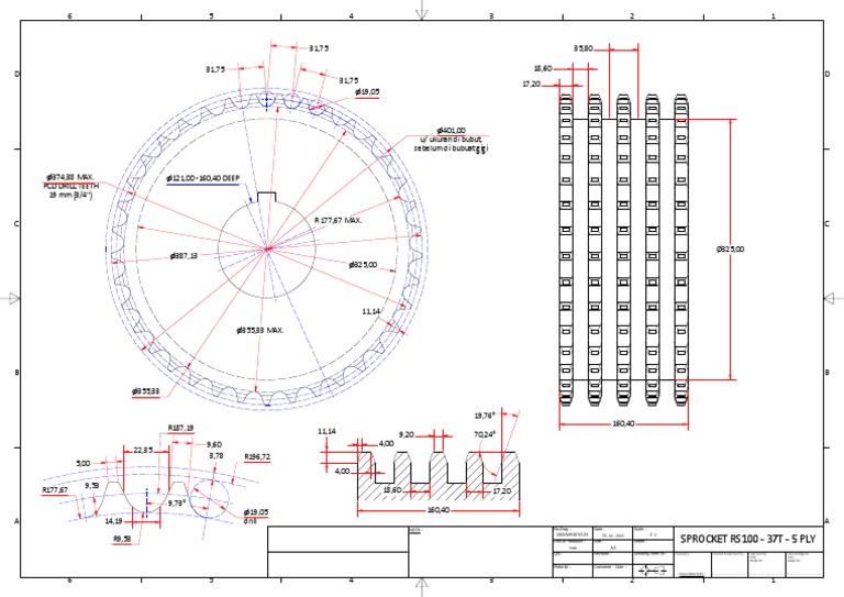 Sprocket RS100 - 37T Technical Drawing | PDF