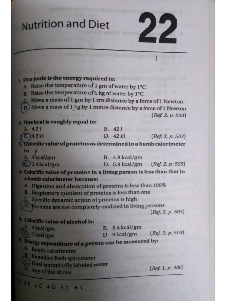 Biochemistry MCQ'S (Nutrition and Diet) PDF | PDF