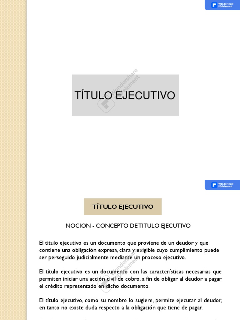Titulo de Ejecución PDF | PDF