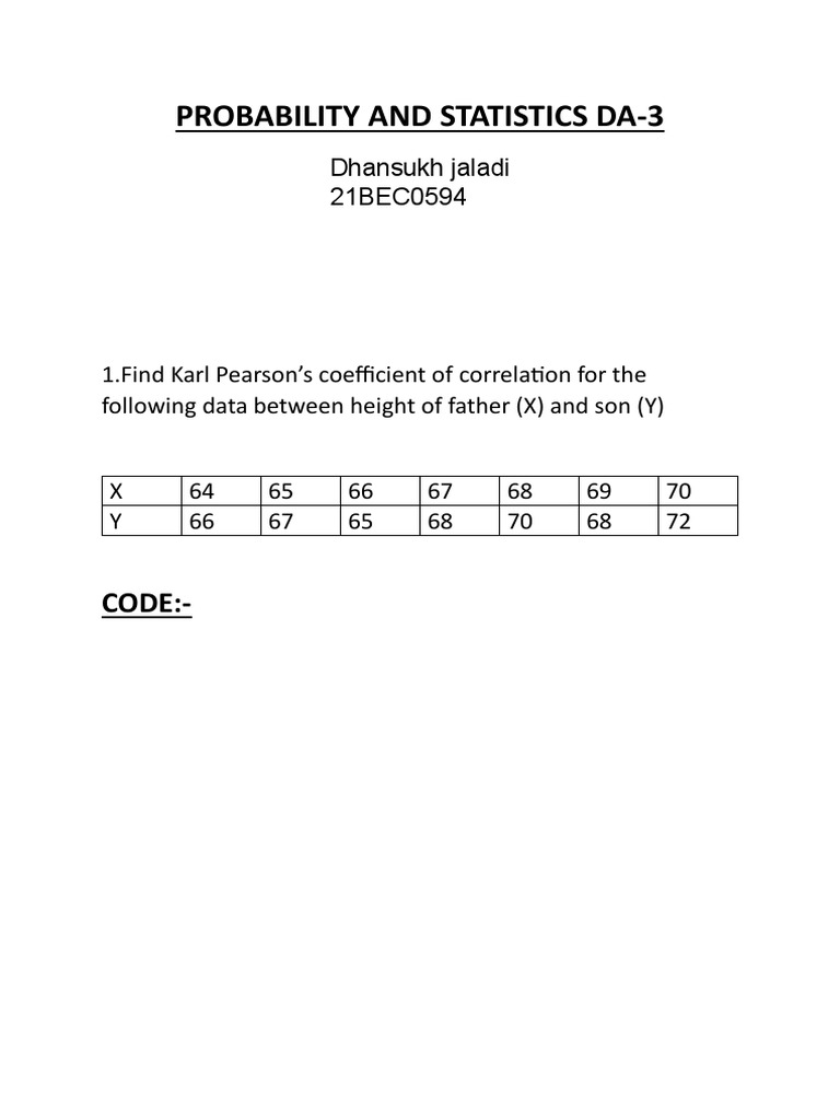 Probability And Statistics Da3 Pdf Pdf