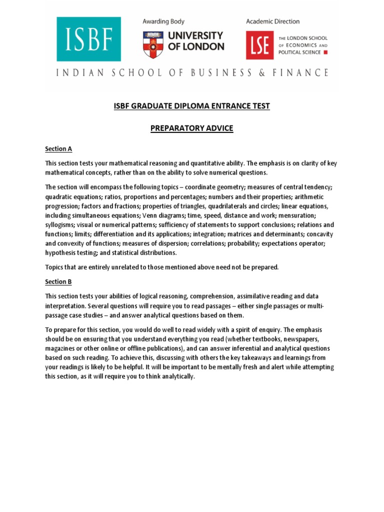 ISBF GD Entrance Test - Economics PDF | PDF | Career & Growth | Finance ...