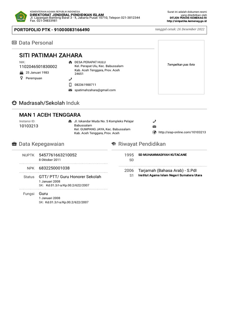 Pusat Layanan PTK Simpatika PDF | PDF