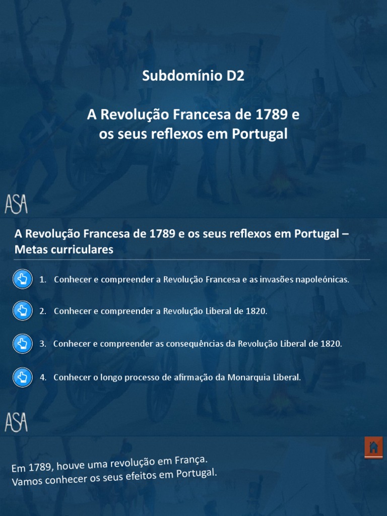 Subdomínio D2 - A Revolução Francesa de 1789 e Os Seus Reflexos em ...