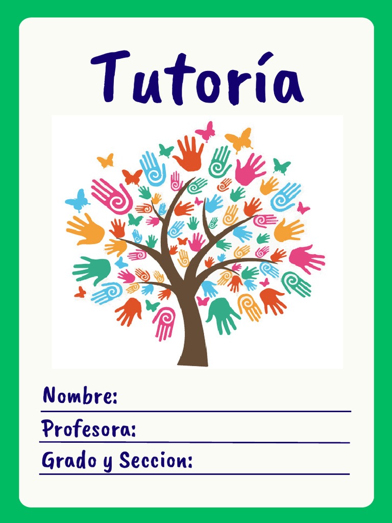 Dibujo A Mano Objetos Escolares Tutoría Carátula A4 Pdf