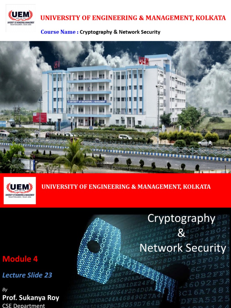Lecture23 - Cryptography & Network Security | PDF