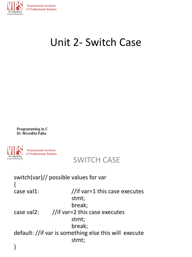 C Programming: Switch Case Explained | PDF