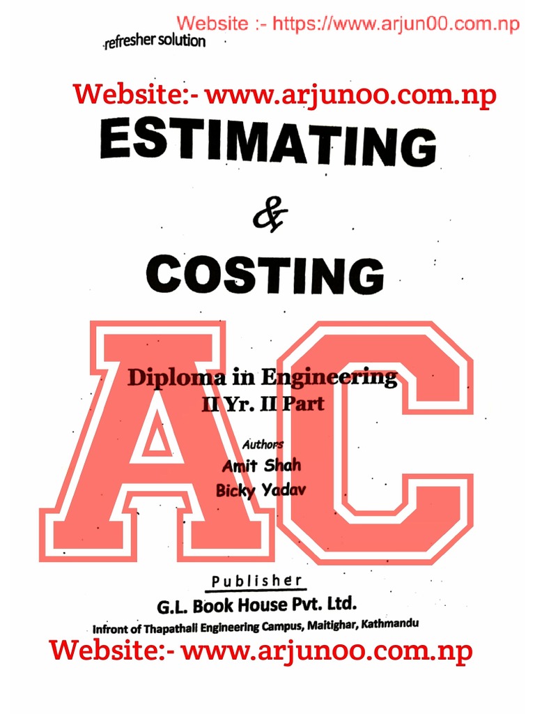 Estimating & Costing - Solution Book PDF | PDF