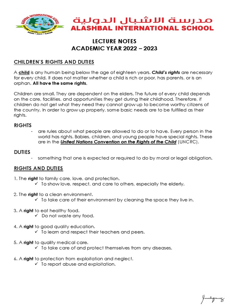 01042023_194618_LECTURE NOTES_RIGHTS AND DUTIES | PDF