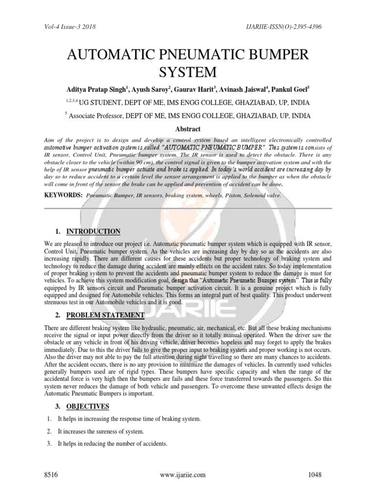 Automatic Pneumatic Bumper System | PDF