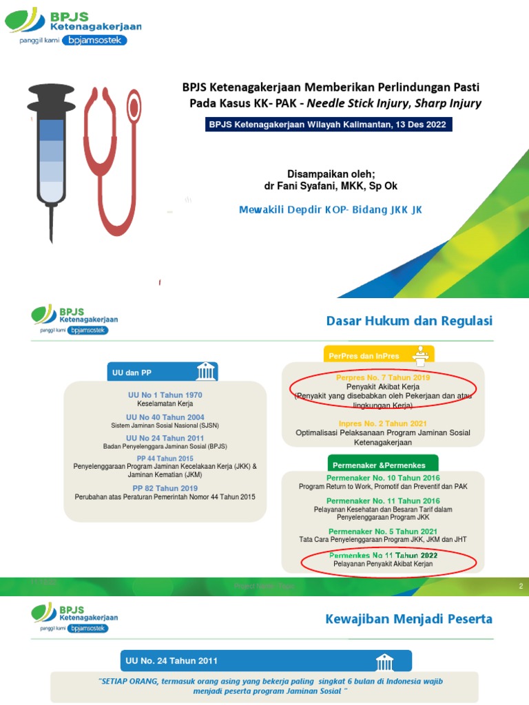 Perlindungan KK-PAK Needle Stick Injury - DR Fany Syafani | PDF