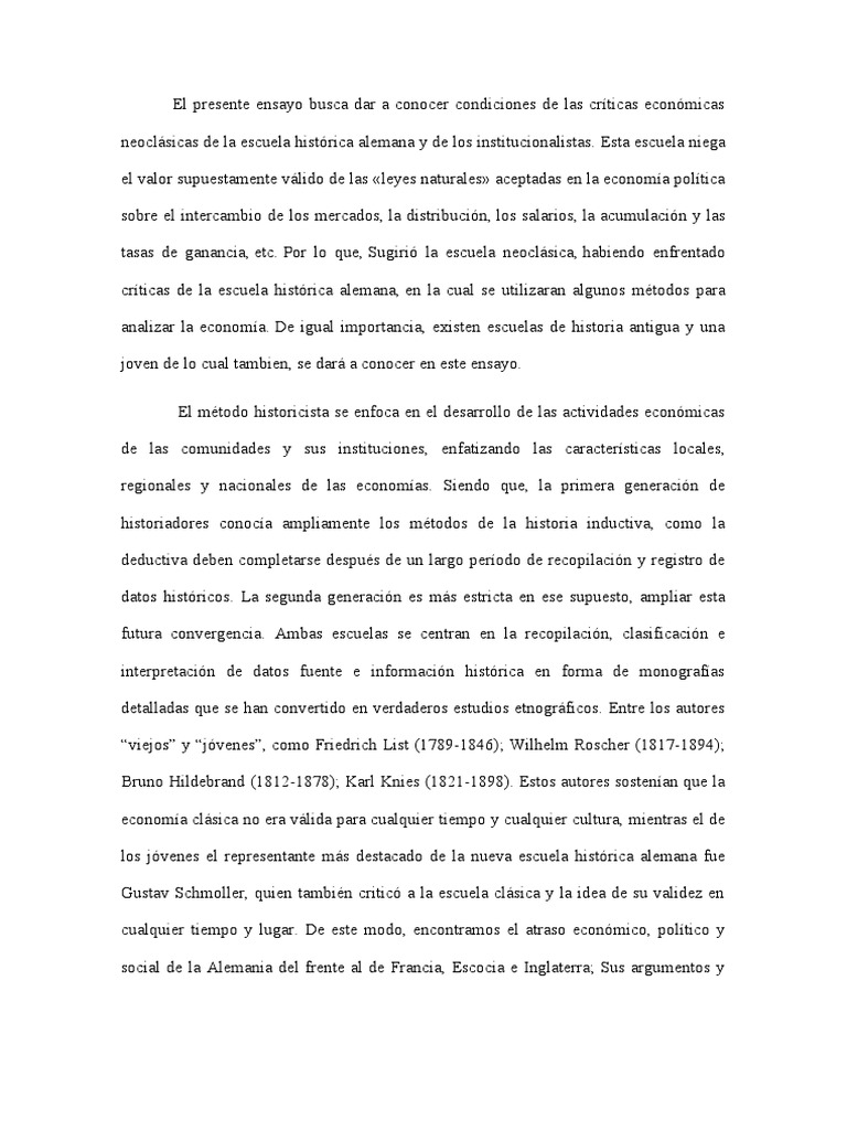 Críticas Neoclásicas a la Escuela Histórica | PDF | Ciencias sociales